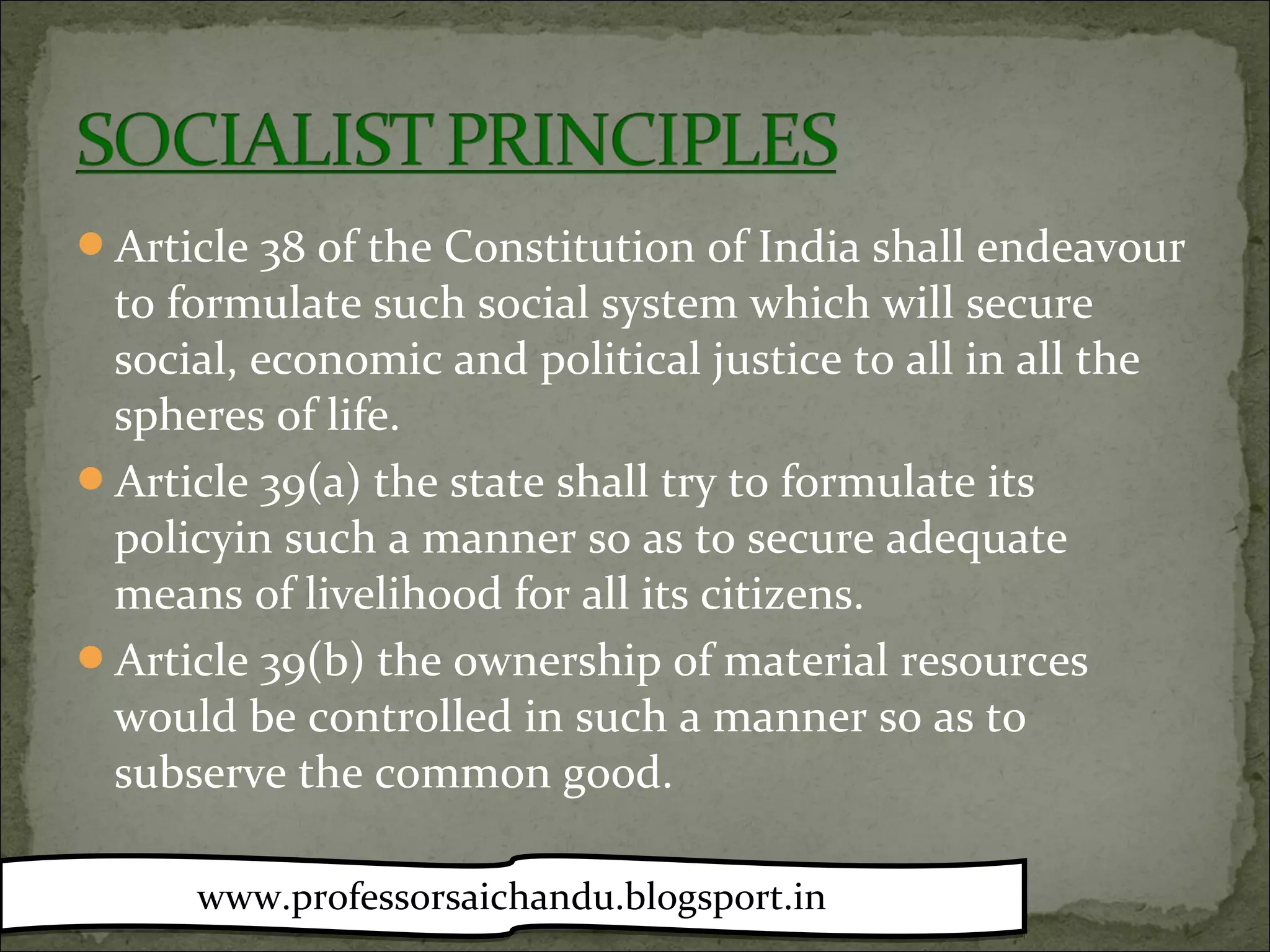 Directive principles of state policy in India fundamental duties Indian ...