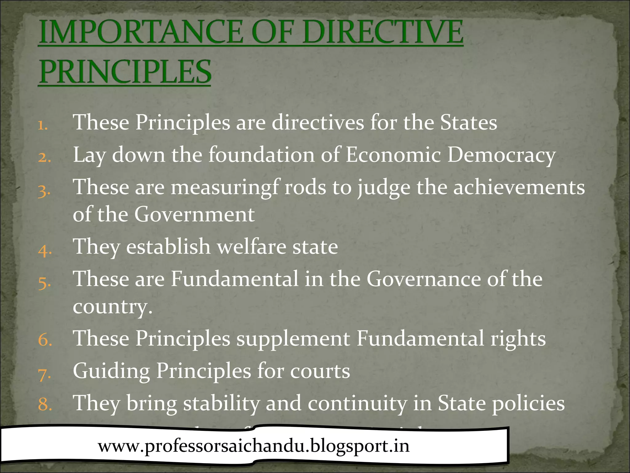 directive principles of state policy in india by Indian Constitution | PPT