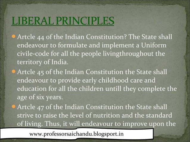 directive principles of state policy in india by Indian Constitution | PPT