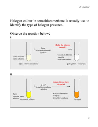 6 displacement of halogen from its halide solution | DOC
