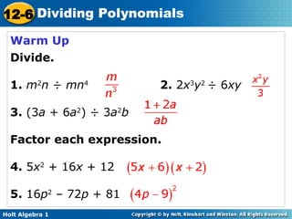 6 Dividing Polynomials and its contexts | PPT