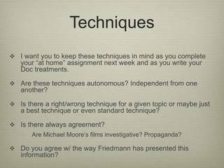 Writing a Documentary Treatment | PPTX