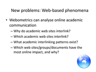 Mike Thelwall: Introduction to Webometrics | PPT