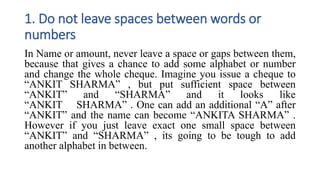 Pertinent Points of a cheque for examination | PPT