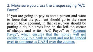 Pertinent Points of a cheque for examination | PPT