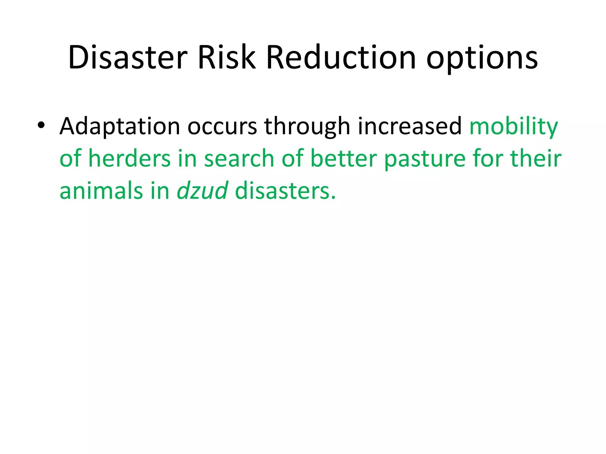 Dzud disaster: (based on IPCC/SREX/2012) | PPTX