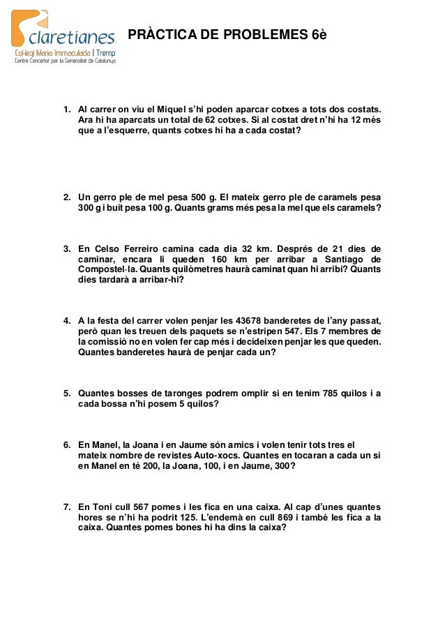 Per practicar problemes...