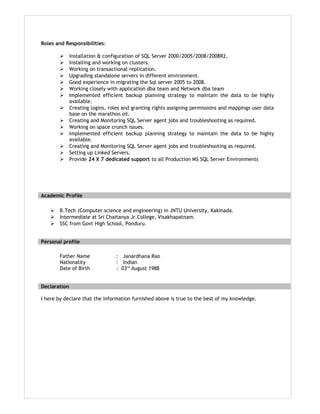 Santhosh sybase dba | PDF