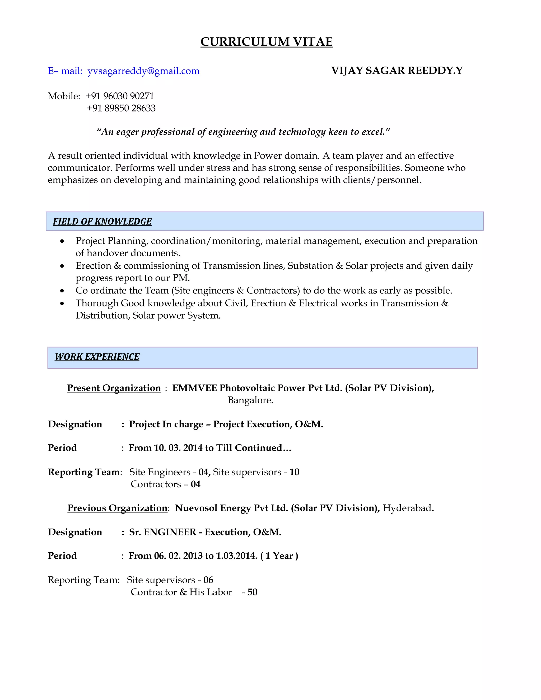 Project Incharge - | DOC