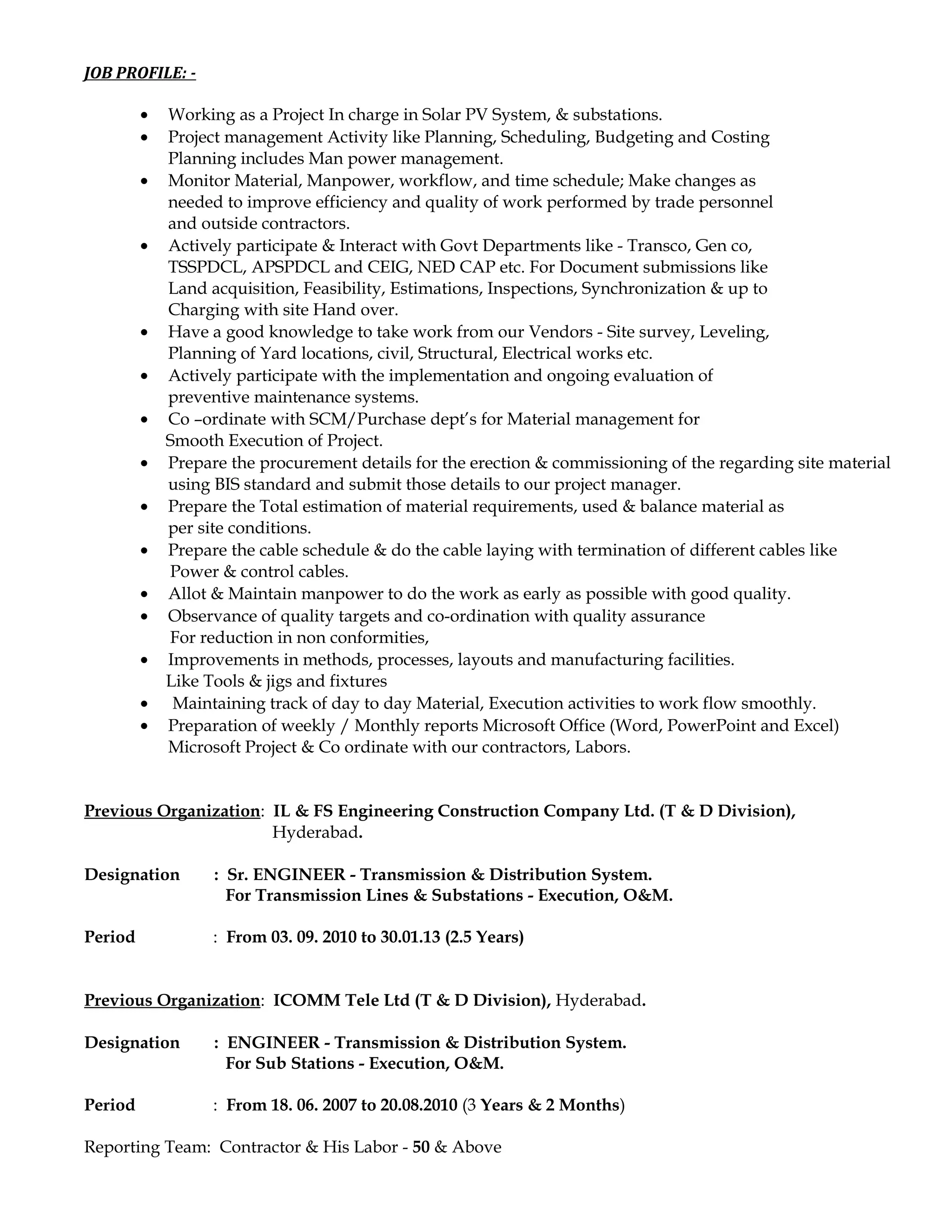 Project Incharge - | DOC