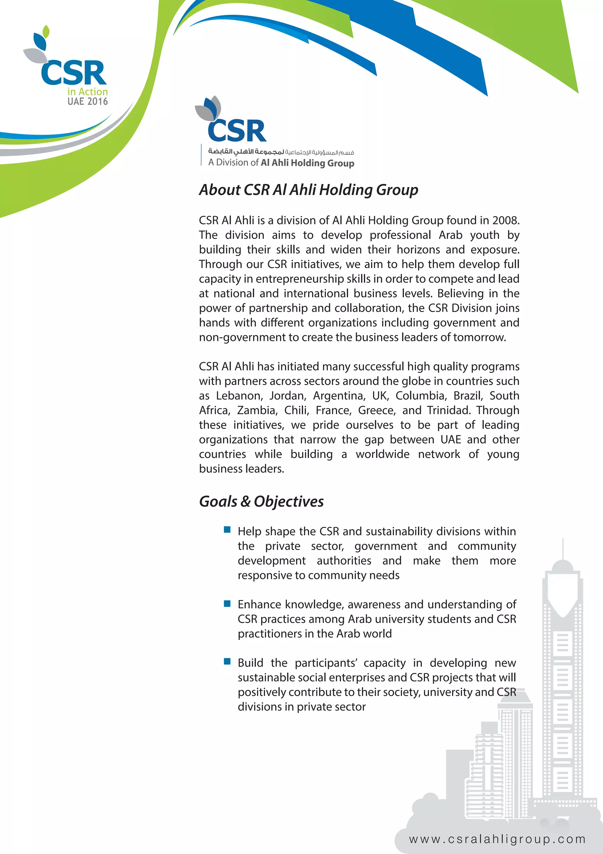 CSR in Action UAE 2016 Overview | PDF