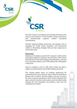 CSR in Action UAE 2016 Overview | PDF