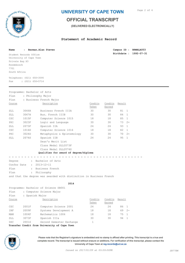 Transcript | PDF | Undergraduate Education | College Education