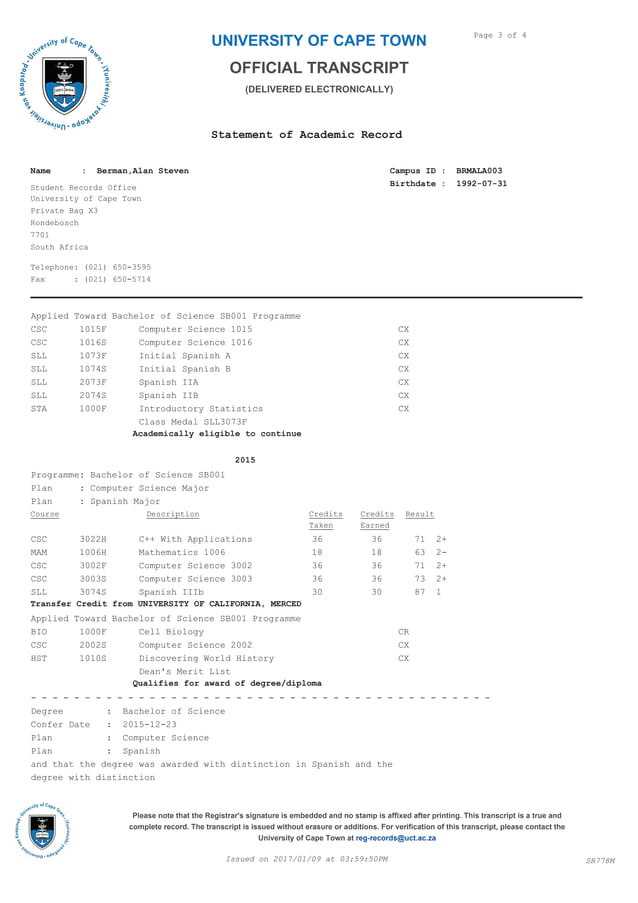 Transcript | PDF | Undergraduate Education | College Education