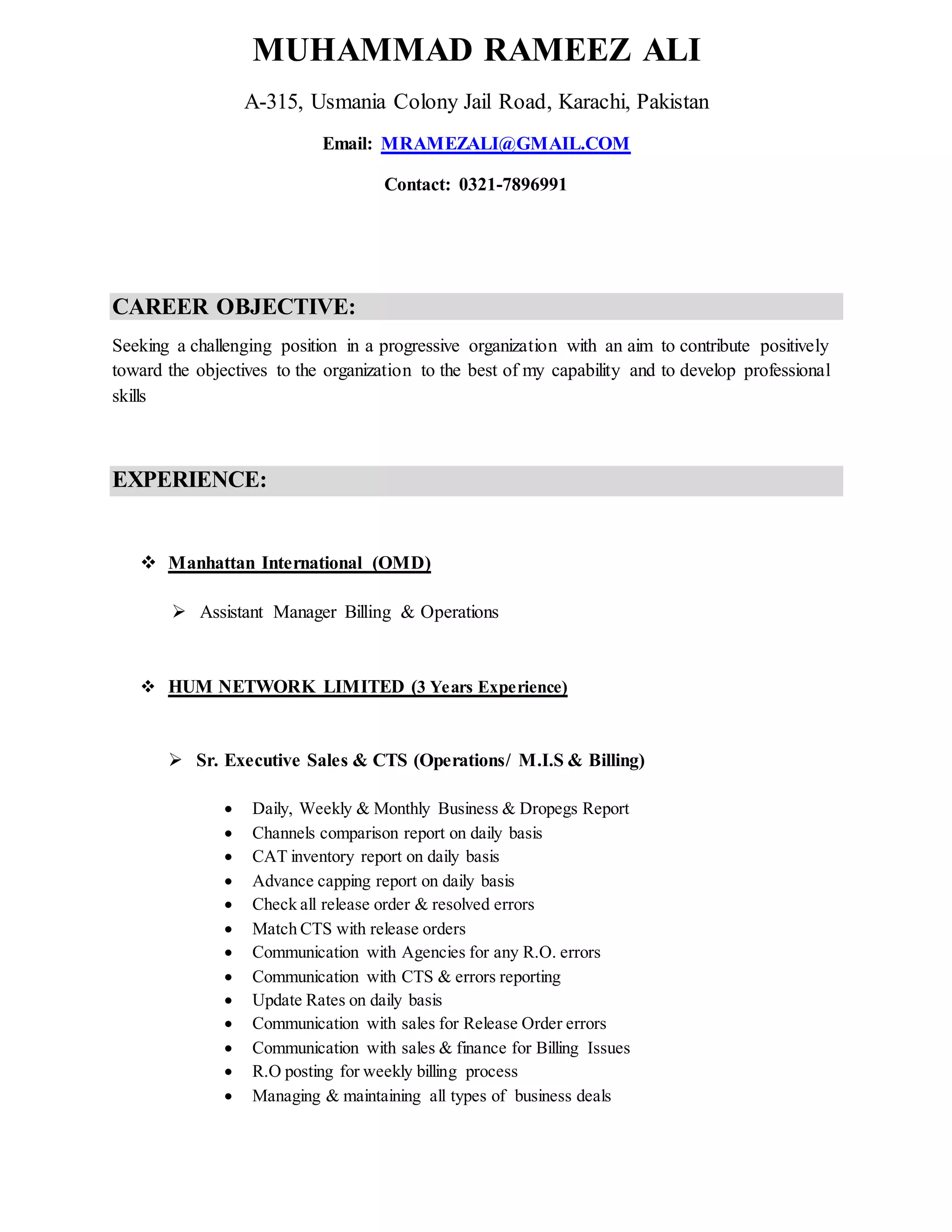 MUHAMMAD RAMEEZ ALI - New | DOCX | Business | Business and Finance