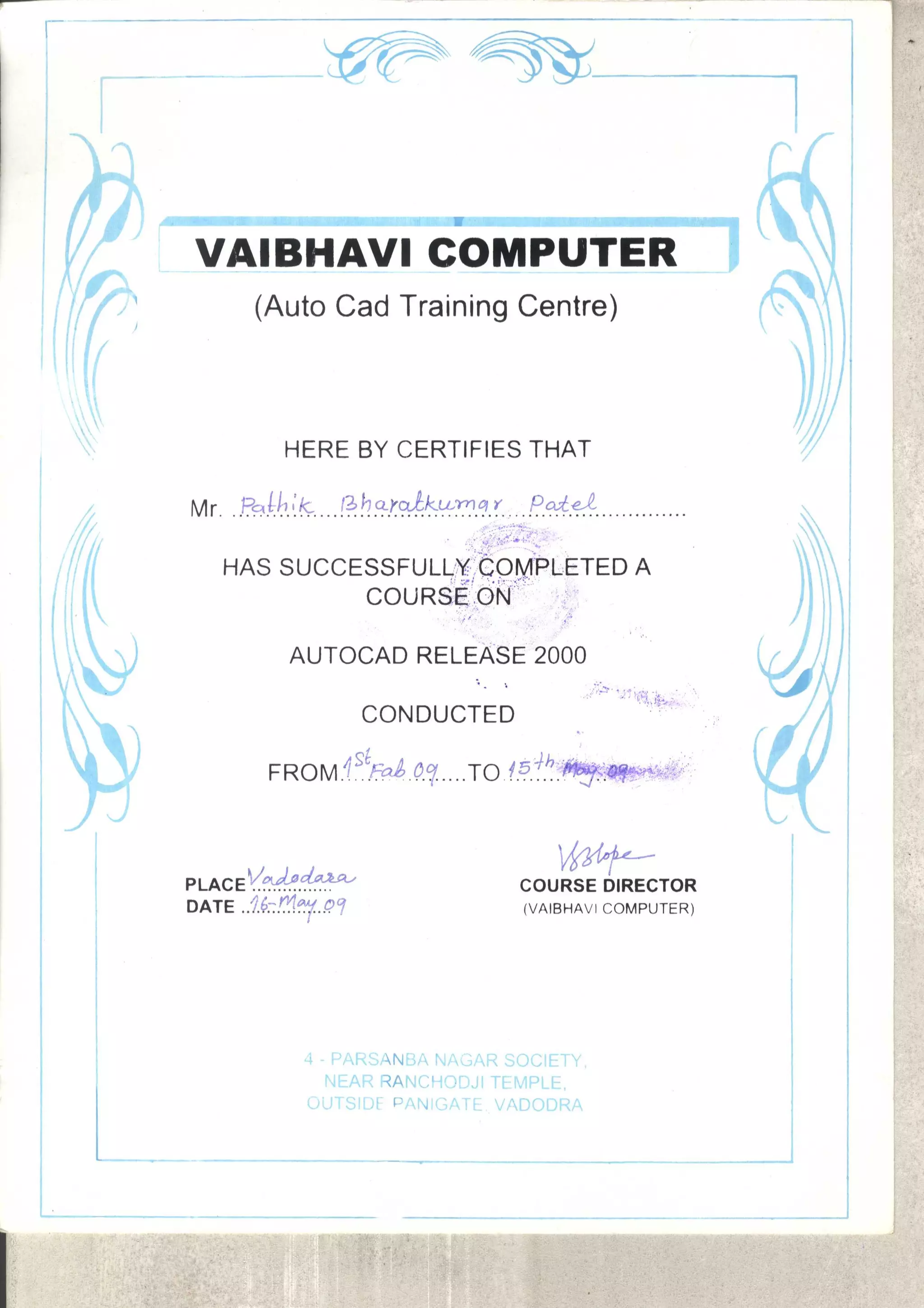 Auto Cad Certificate | PDF