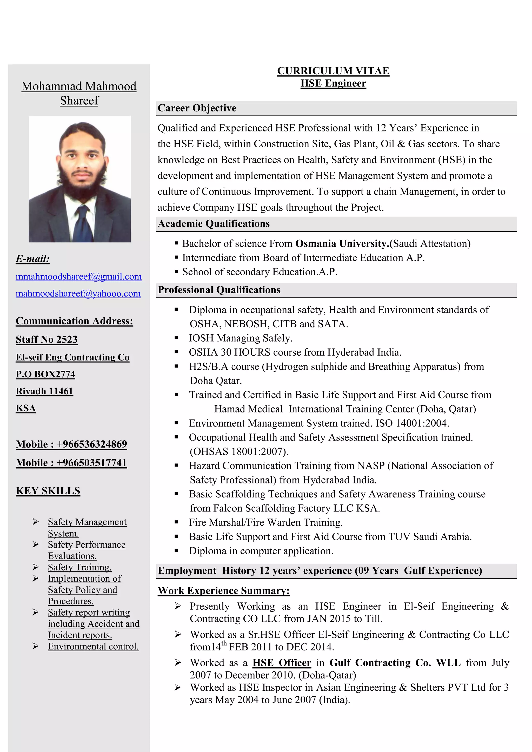 mahmood_shareef_2523 Updated CV Engineer | PDF