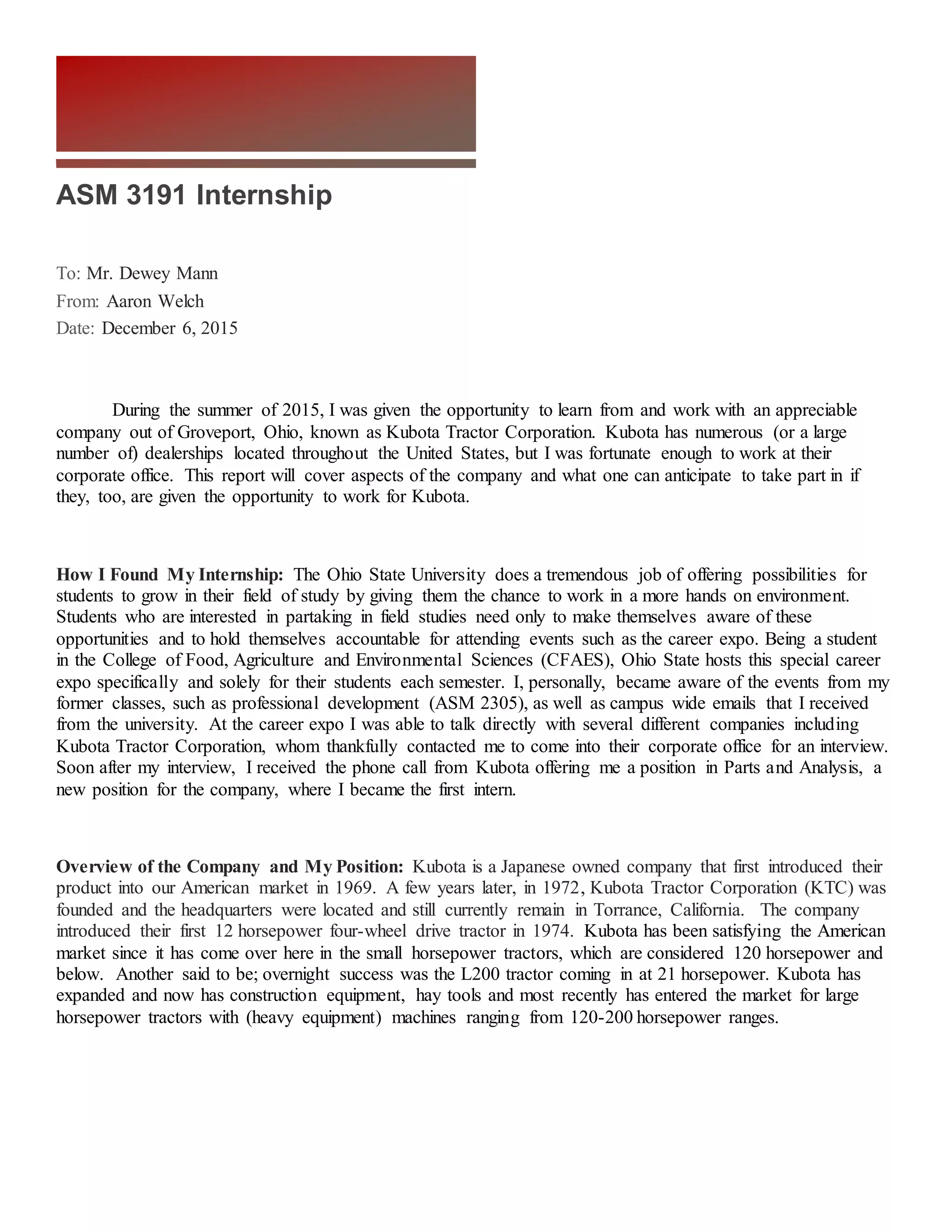 Final Internship Paper | DOCX | Job Fairs | Job Search