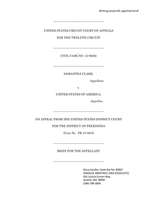 brief - final as writing sample | DOCX | Legal Services Industry ...