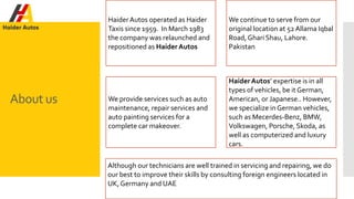 The Haider Autos Corporate Profile | PPT