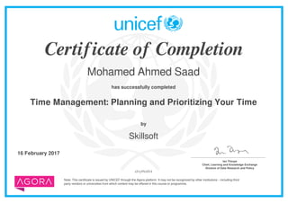 07.Time Management Planning and Prioritizing Your Time_Certificate of completion | PDF