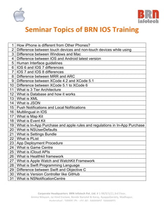 BRN Infotech Curriculam and Seminar Topics | PDF | Operating Systems ...