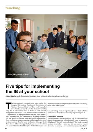 5 tips for implementing the IB | PDF