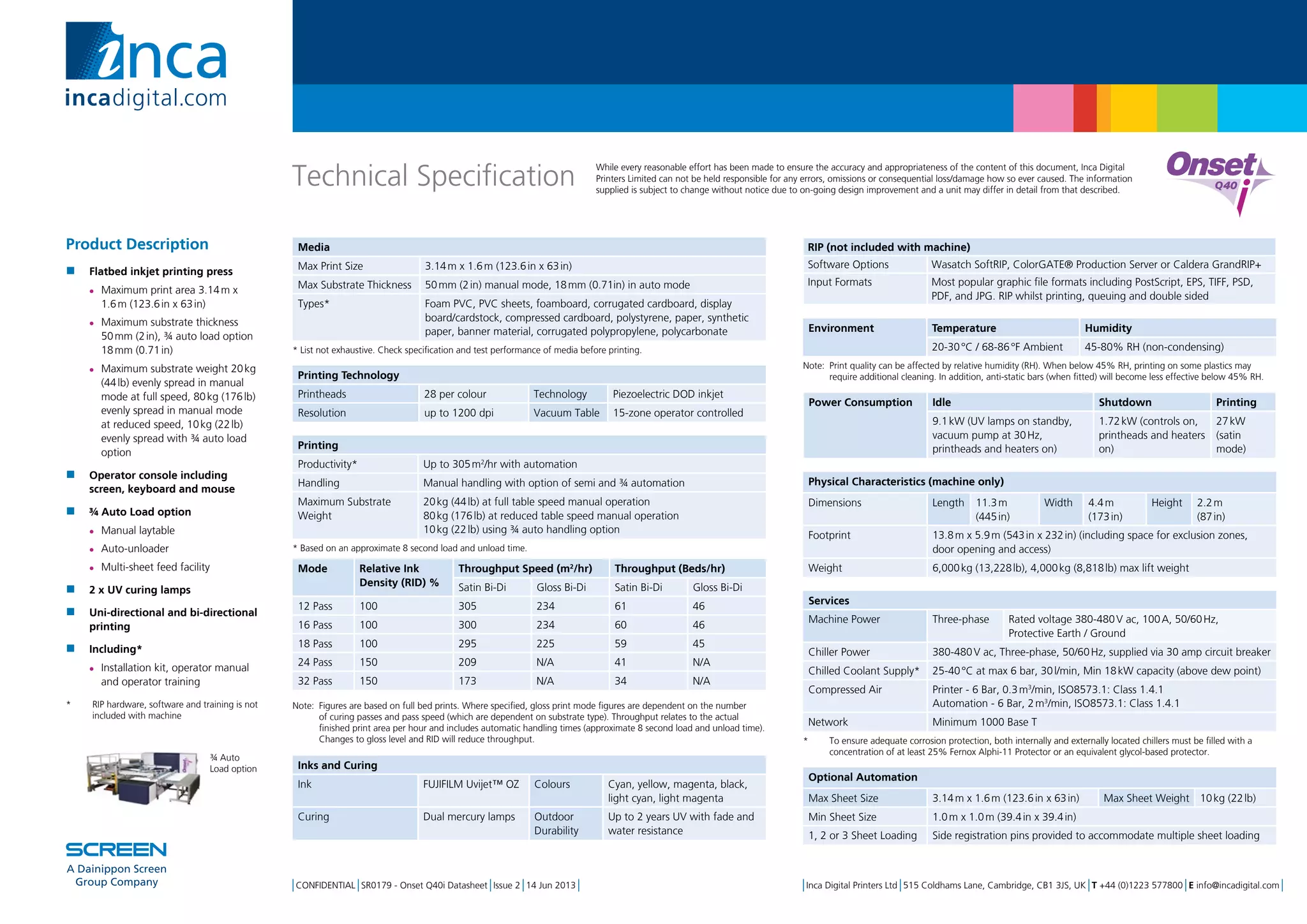 Onset Q40i Spec Sheet | PDF