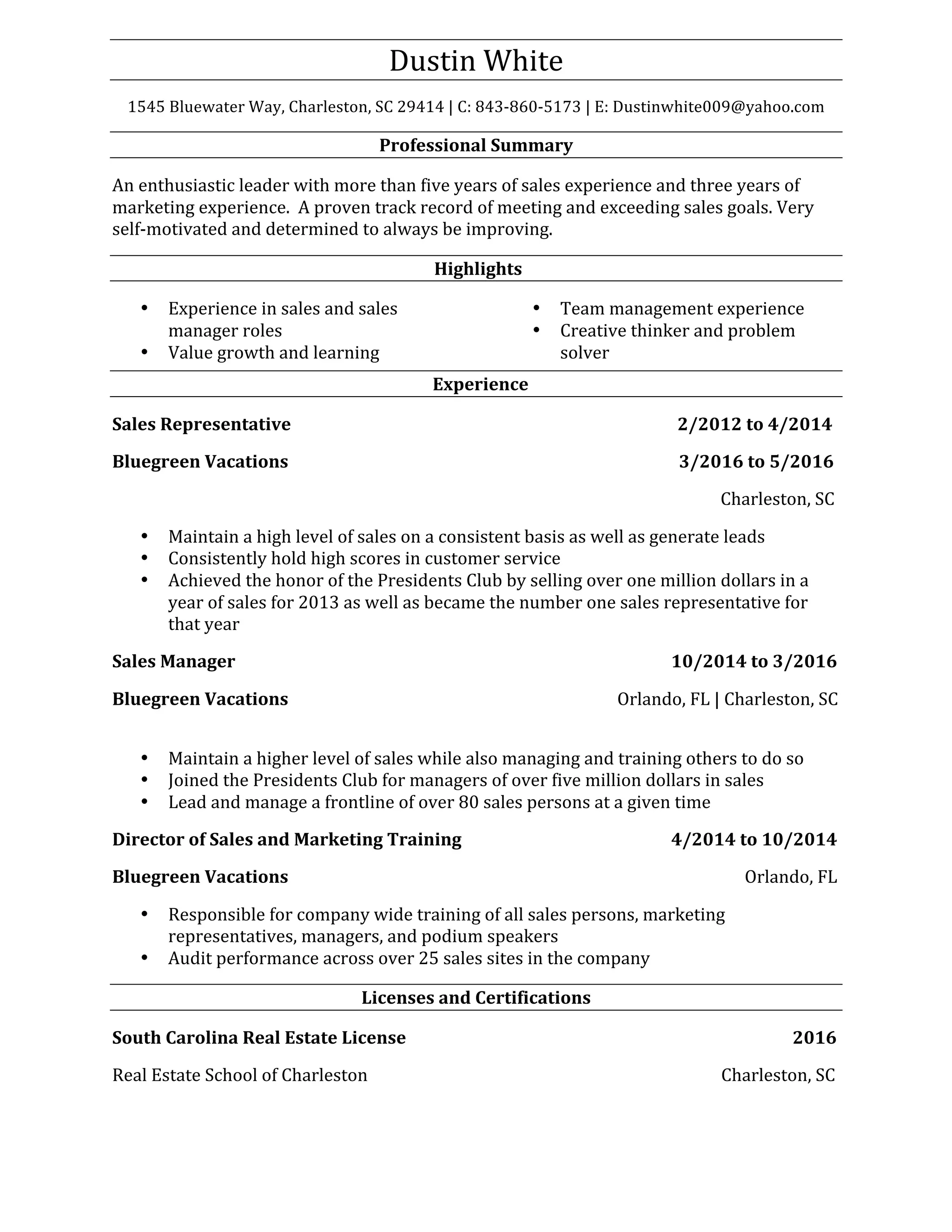 Dustin White Resume | PDF