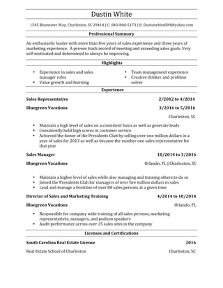 Dustin White Resume | PDF