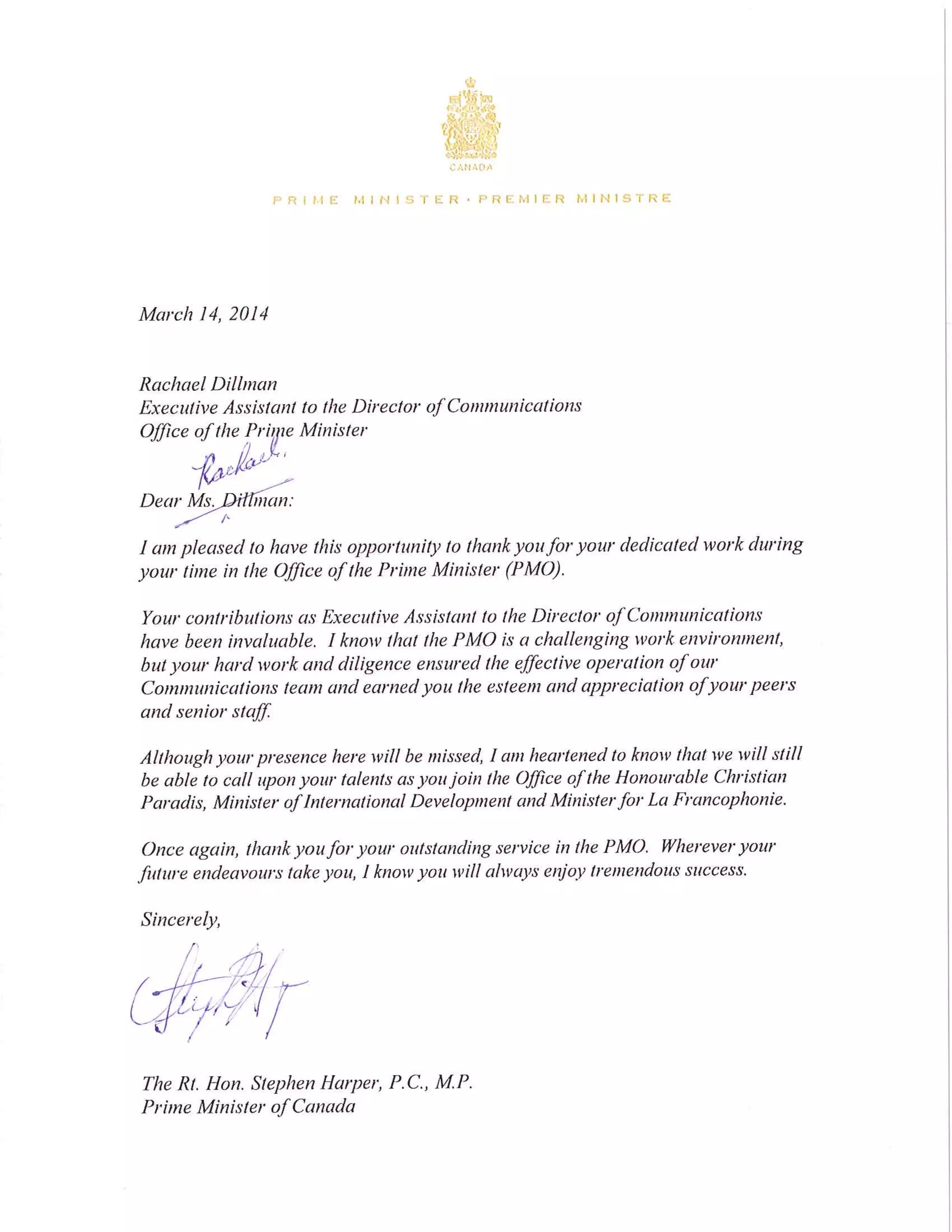 Letter from the Prime Minister | PDF