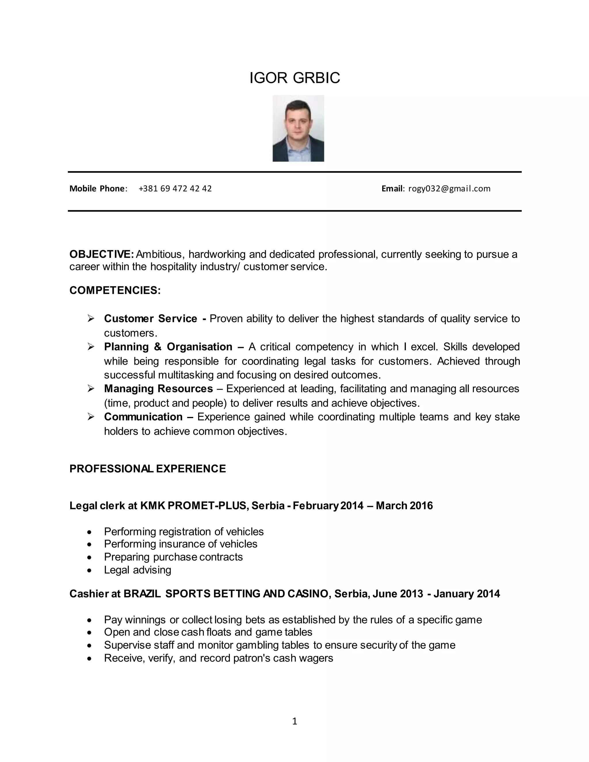 IGOR GRBIC CV | DOCX