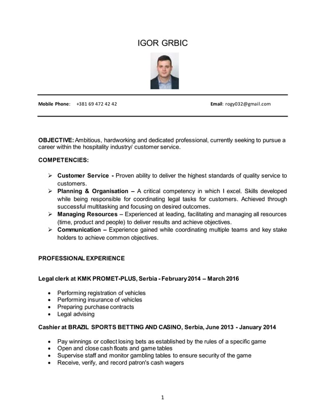 IGOR GRBIC CV | DOCX