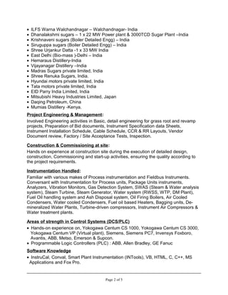 CV of Control and Instrumentation Engr | DOC
