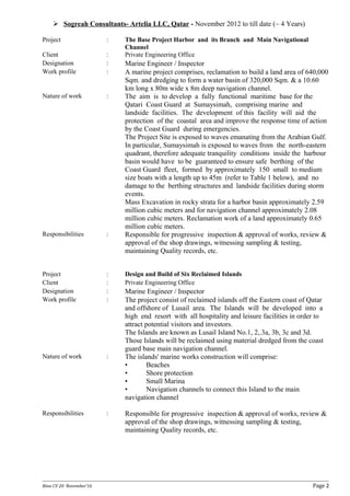 20161120 Binu CV - Sr. Civil Engineer | DOC