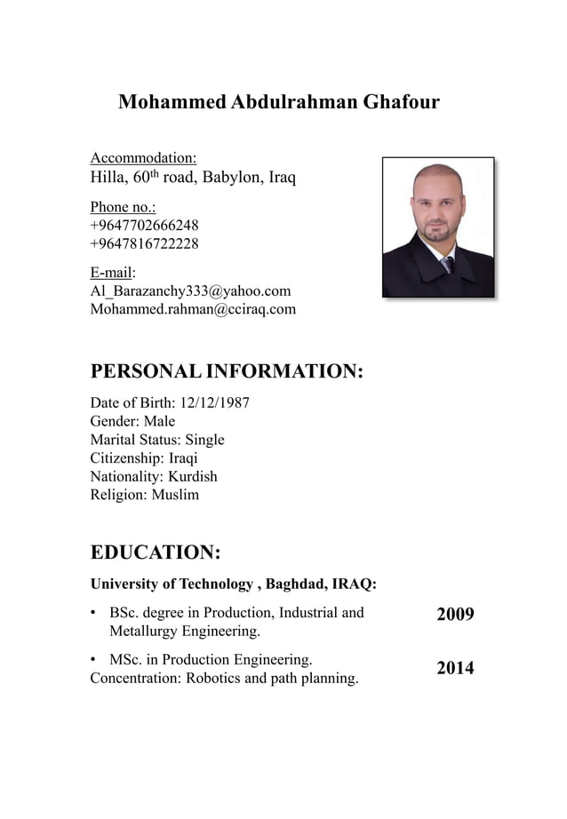Mohammed CV 2015 | PDF | Business | Business and Finance