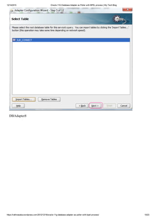 Oracle 11G Database Adapter as Poller with BPEL process _ My Tech Blog | PDF