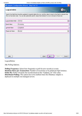 Oracle 11G Database Adapter as Poller with BPEL process _ My Tech Blog | PDF