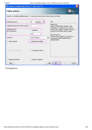 Oracle 11G Database Adapter as Poller with BPEL process _ My Tech Blog | PDF