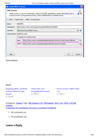Oracle 11G Database Adapter as Poller with BPEL process _ My Tech Blog ...