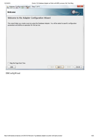 Oracle 11G Database Adapter as Poller with BPEL process _ My Tech Blog | PDF