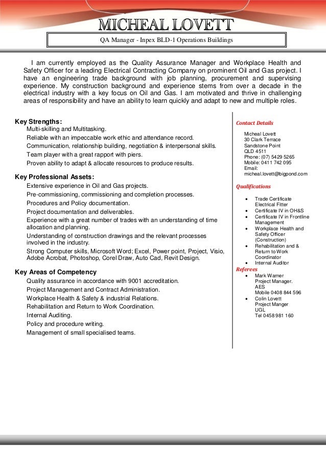 Mick Lovett Resume 2015