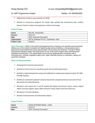 Vinay Chintagunta_SAP_Resume | PDF