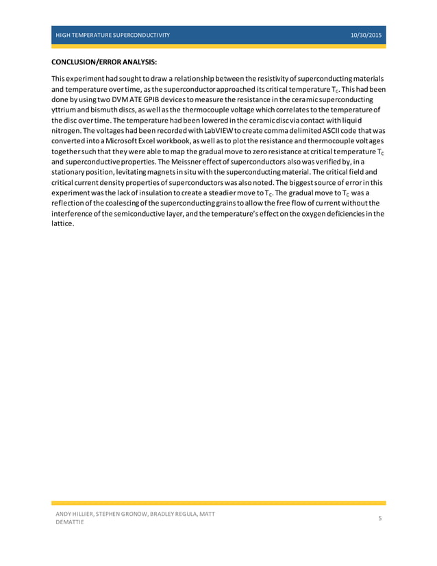 SUPERCONDUCTOR EXPERIMENT | PDF