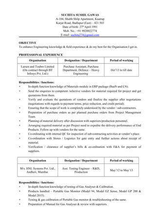 Resume-Suchita Gawas | PDF