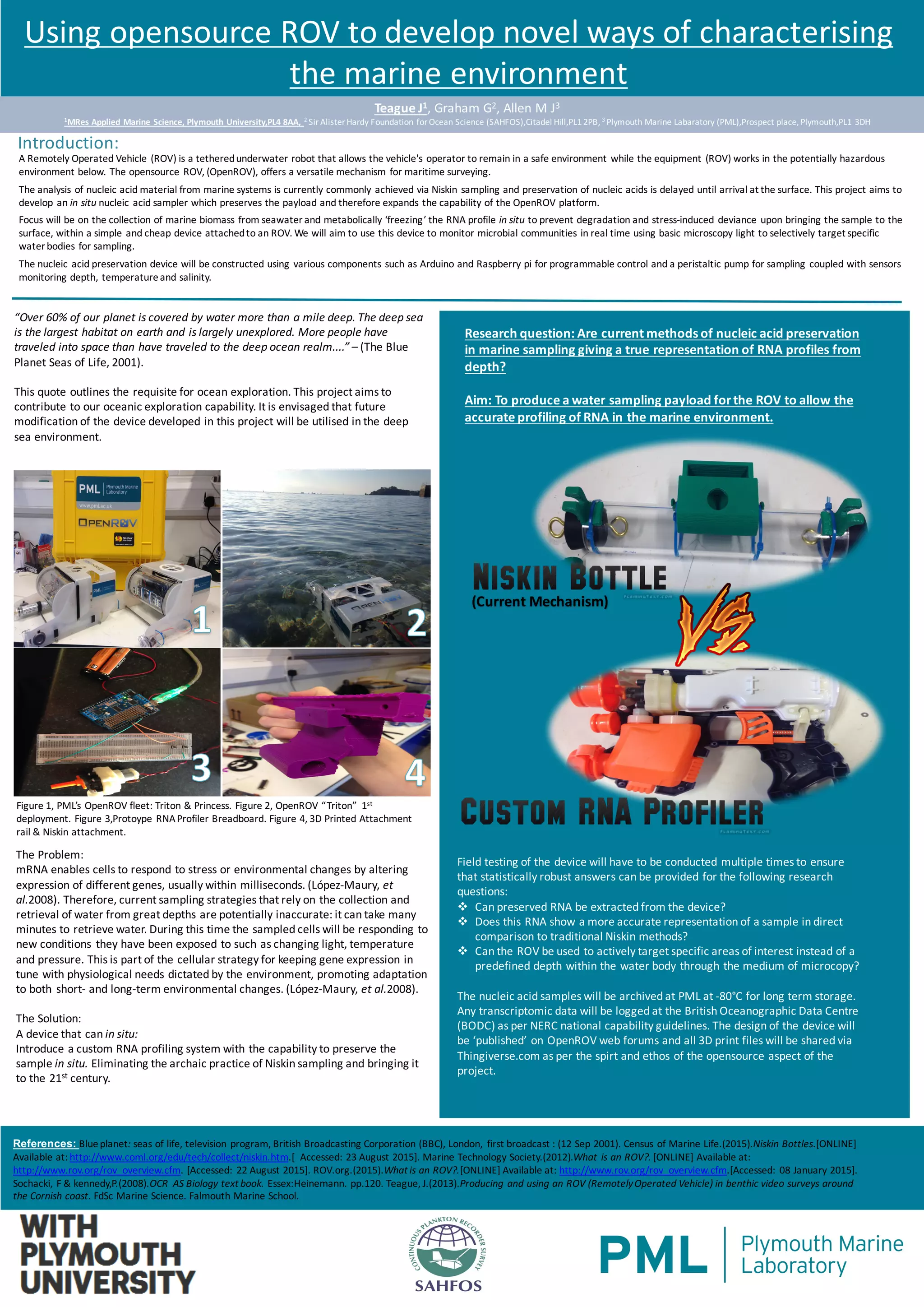 Using opensource ROV to develop novel ways of charactering the marine ...