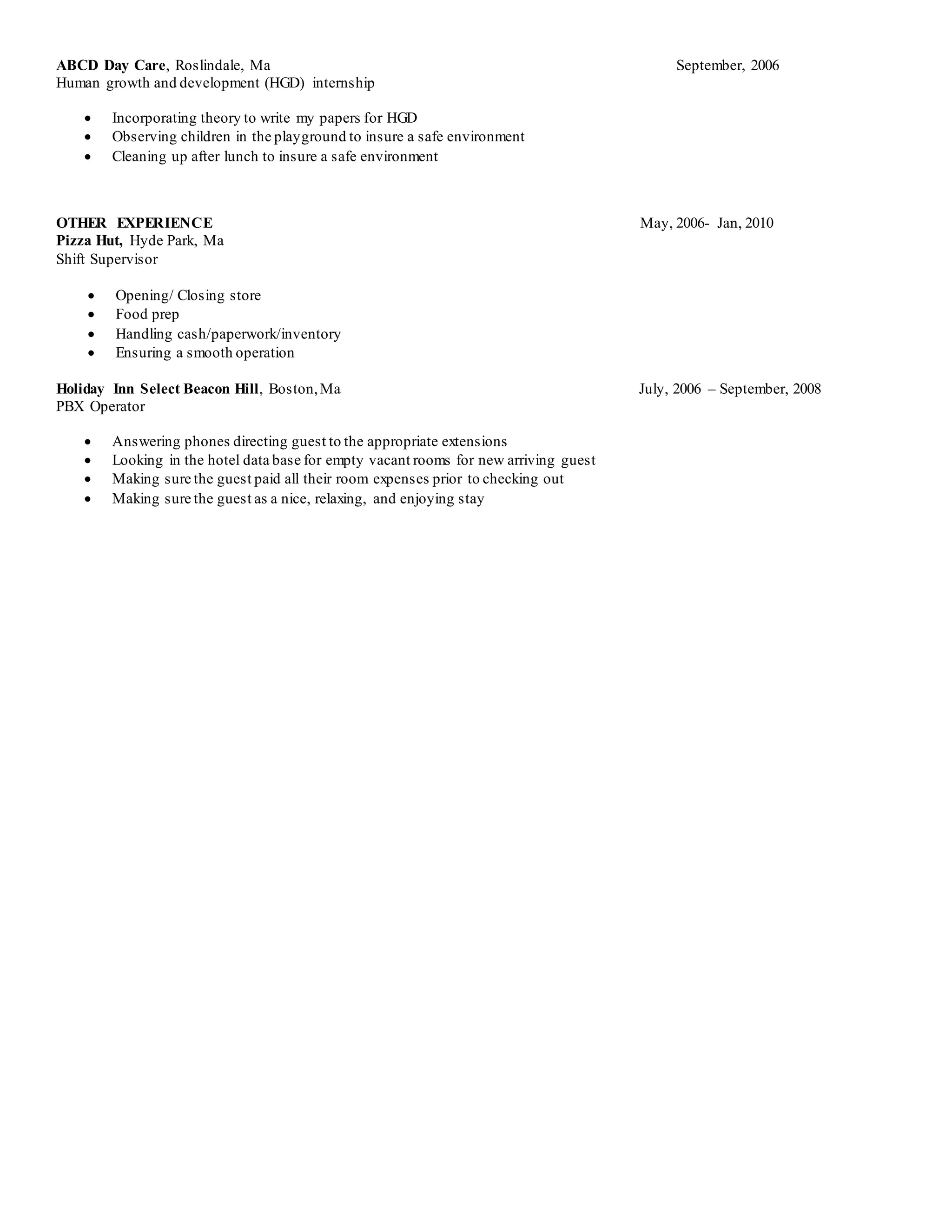 wheelock resume (1) | DOCX | Professional School | Postgraduate Education