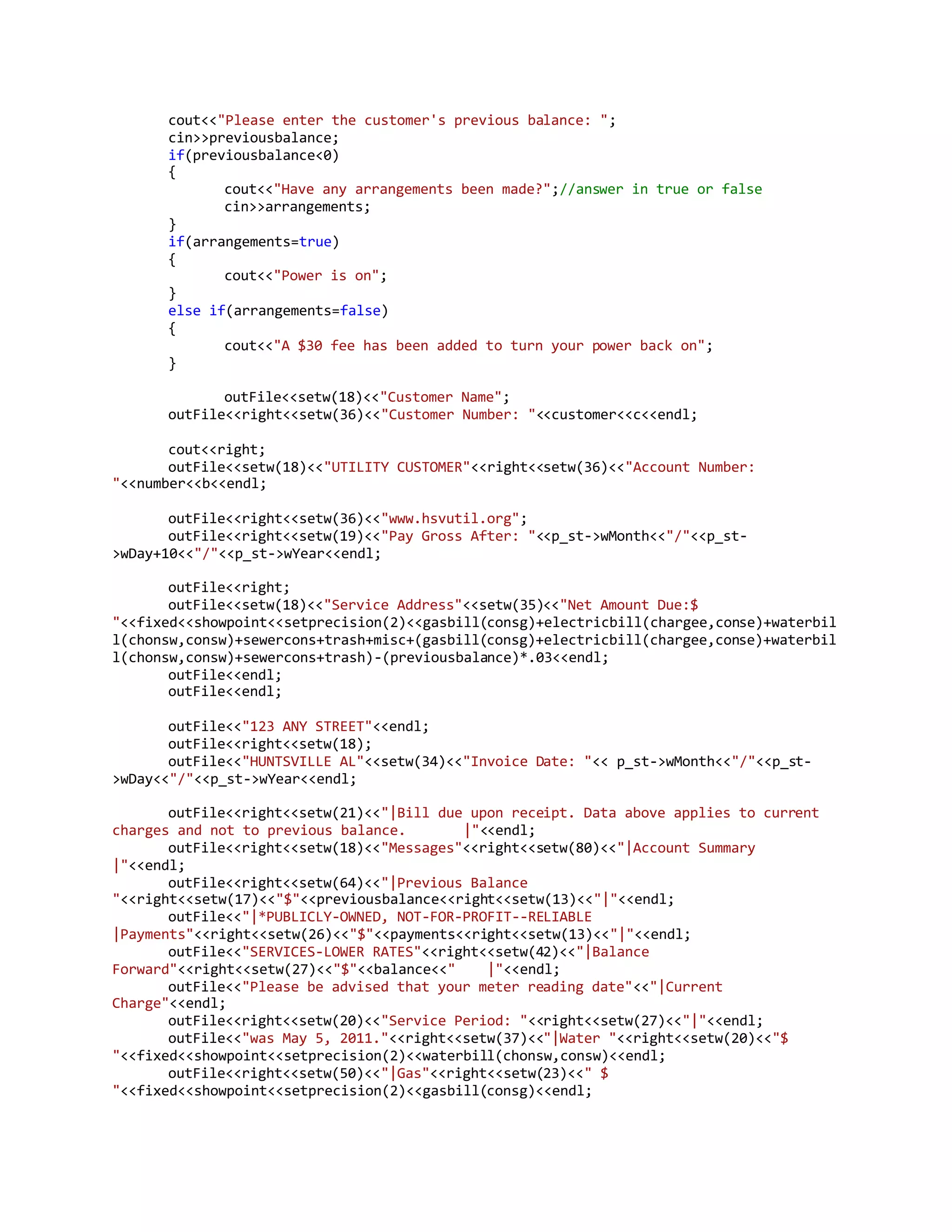Utility bill project.doc