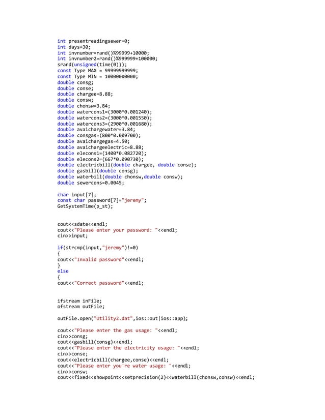 Utility bill project.doc