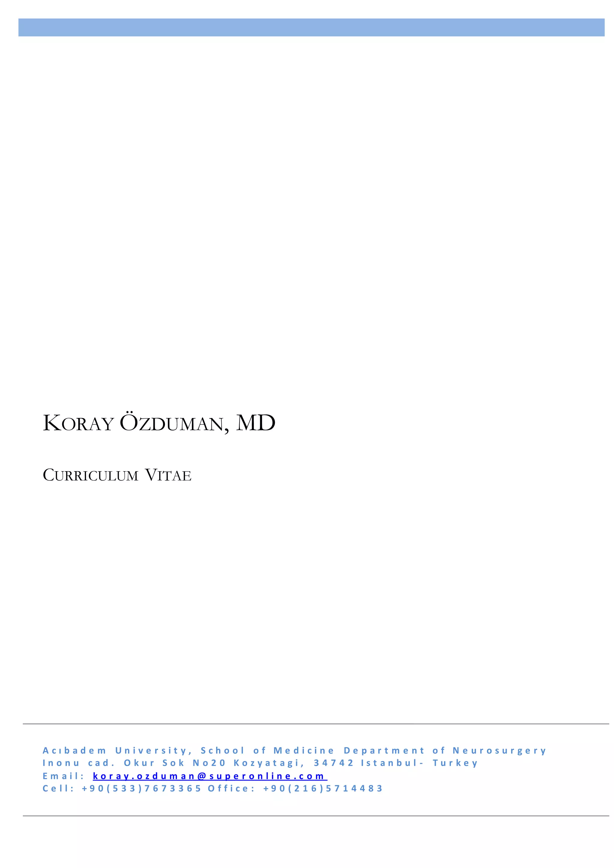 cv koray ozduman december 2015 | DOCX